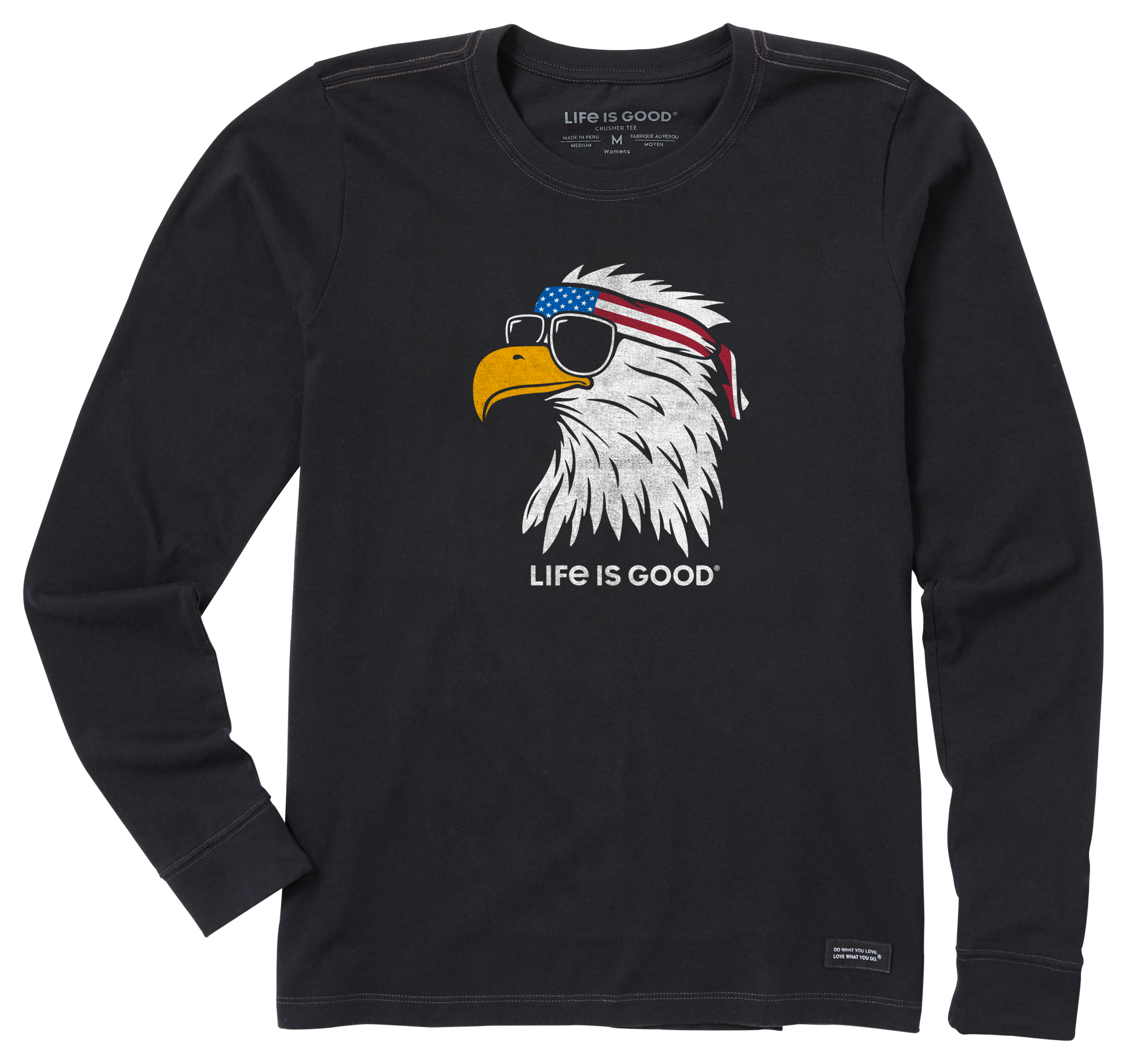 Life is Good Patriotic Eagle Crusher Long-Sleeve T-Shirt for Ladies ...